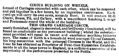 The wooden circus buildings – William Tudor's Circus